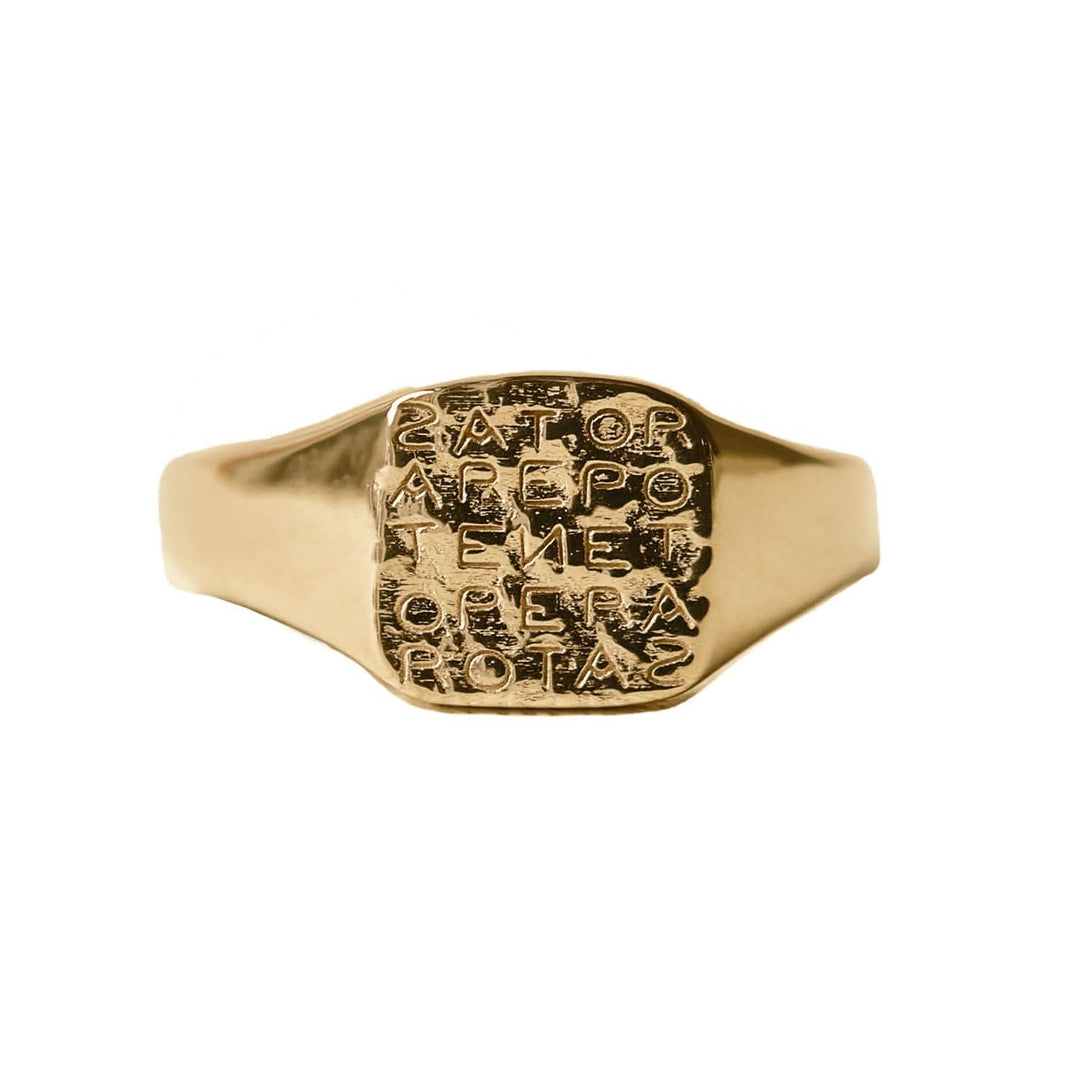 Magic Sator Square Solid Gold Signet Ring – COMMON ERA