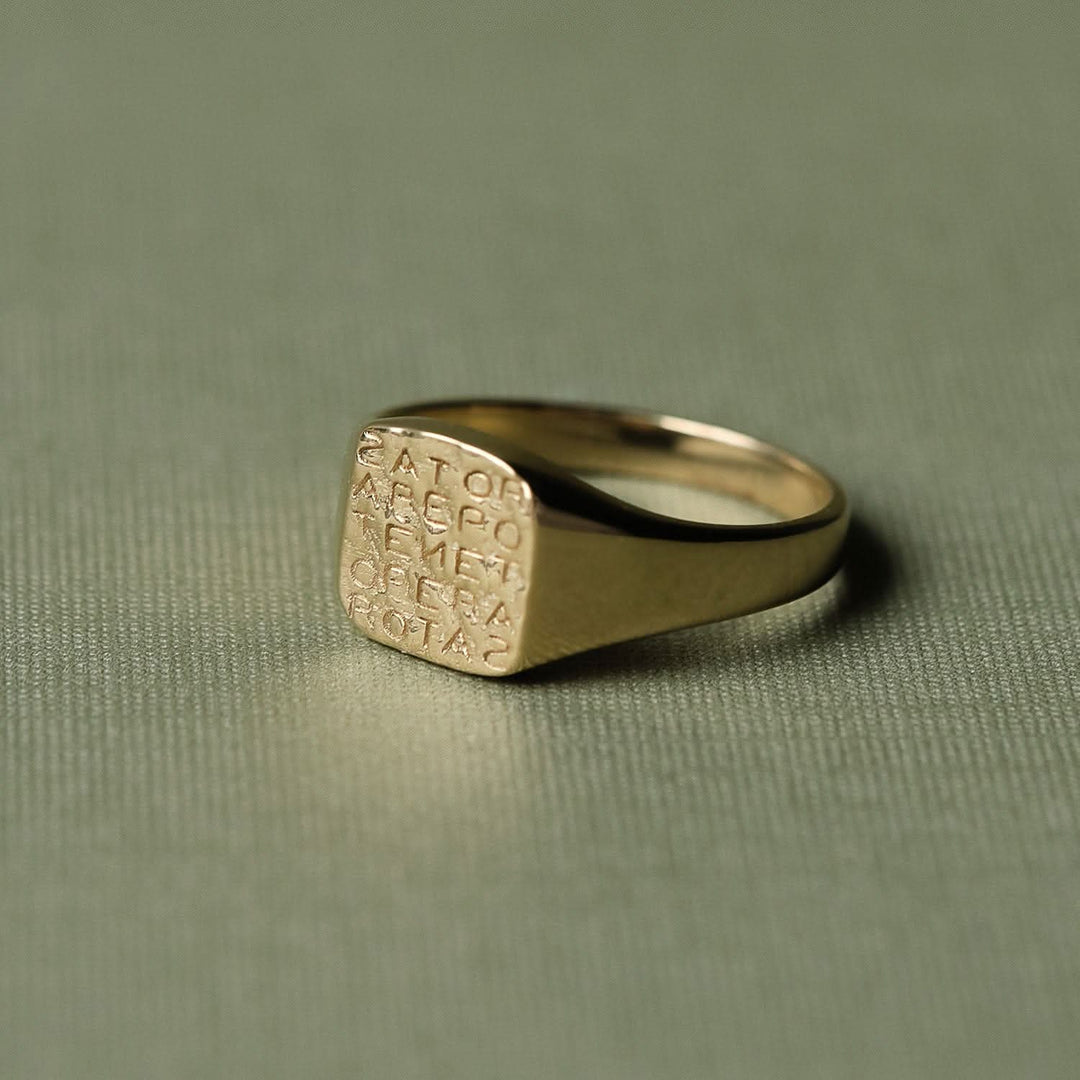 Magic Sator Square Solid Gold Signet Ring – COMMON ERA
