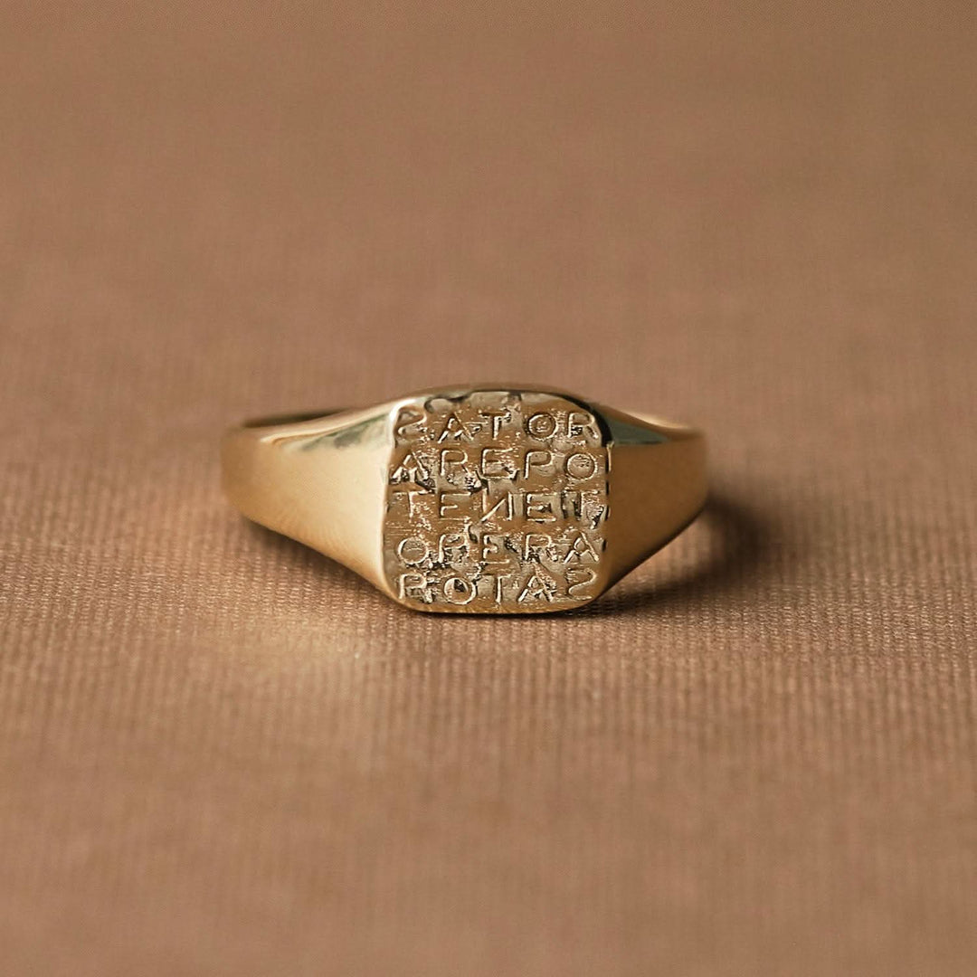 Magic Sator Square Solid Gold Signet Ring – COMMON ERA