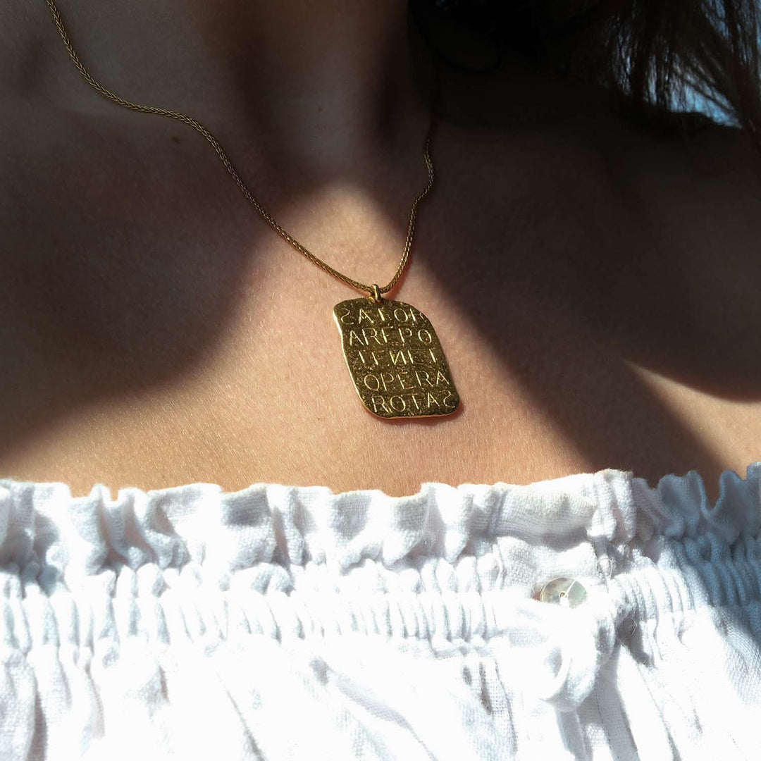 Magic Sator Square Gold Talisman Necklace – COMMON ERA